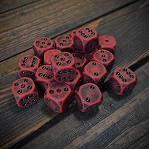 Ancient Matte D6 Rounded Dice Blood Soaked Red Aged Muted | Wargaming ...