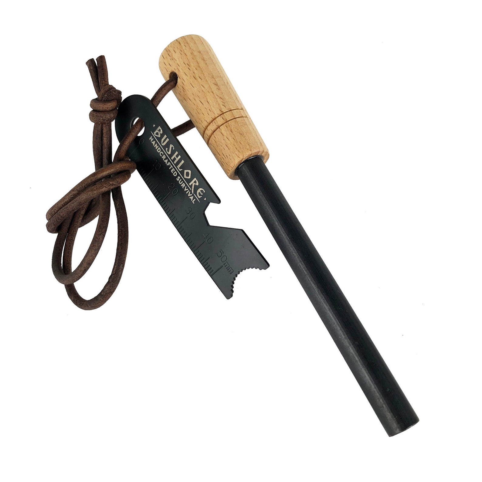 Ferro Rod Fire Steel Ferrocerium Wood Handle Firesteel | Etsy