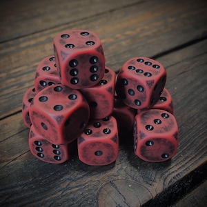 Ancient Matte D6 Rounded Dice Blood Soaked Red Aged Muted | Wargaming ...