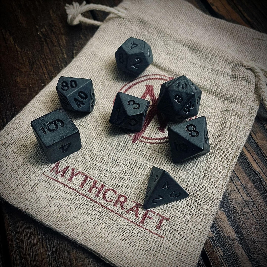 Matte Black Coal Obsidian Muted Stealth Dice | D&D TTRPG | Plastic ...