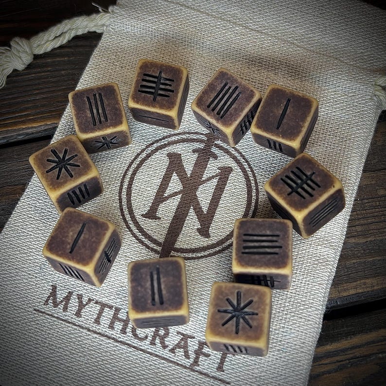 Dirt and Bone Resin D6 | Tally, Hash Mark | Battle-worn Dice | Trench ...