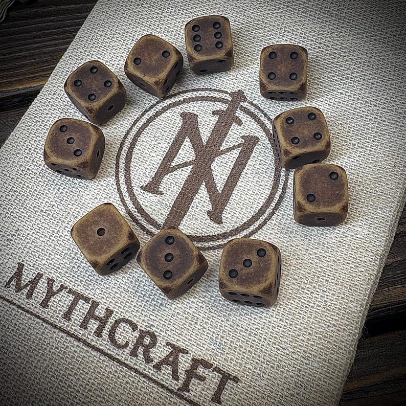 Dirt and Bone Resin D6 Rounded Battle-worn Dice | Trench, Fantasy, Sci ...