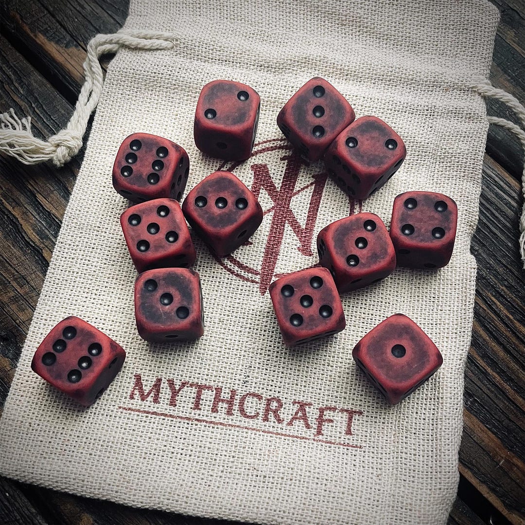 Ancient Matte D6 Dice Blood Stone Aged Muted Dnd Dungeons and Dragons ...