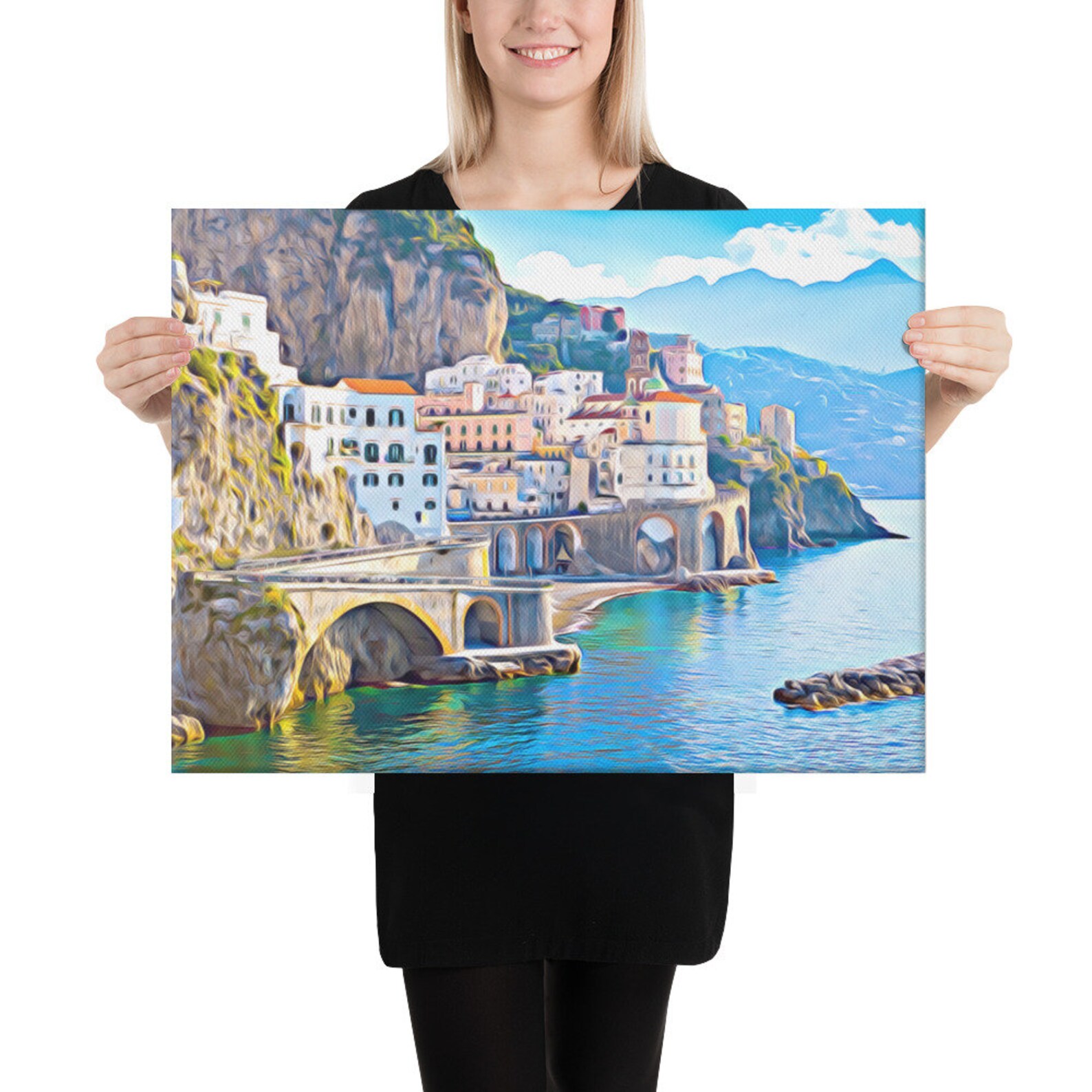 Amalfi Coast, Italy Canvas, Available in 4 Sizes, Unique Artwork, FREE ...