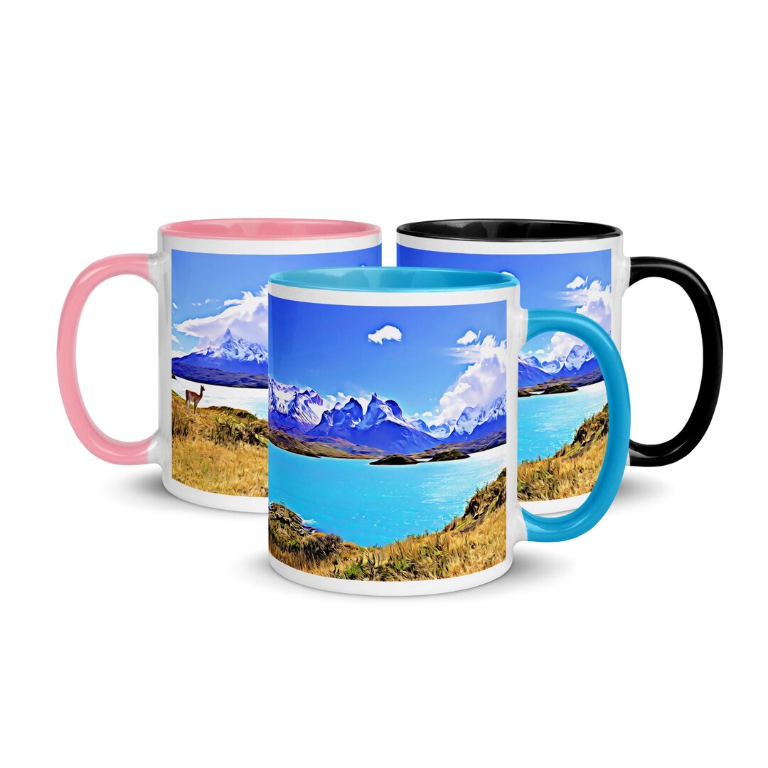 Pehoé Lake, Chilean Patagonia Mug With Colour Inside, Dishwasher Safe ...