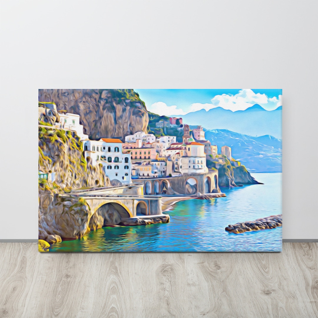 Amalfi Coast, Italy Canvas, Available in 4 Sizes, Unique Artwork, FREE ...