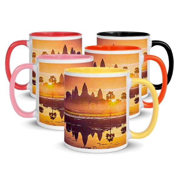 Angkor Wat Cambodia Mug With Colour Inside FREE UK SHIPPING - Etsy