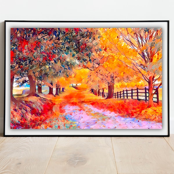 Autumn Tree Print - Etsy