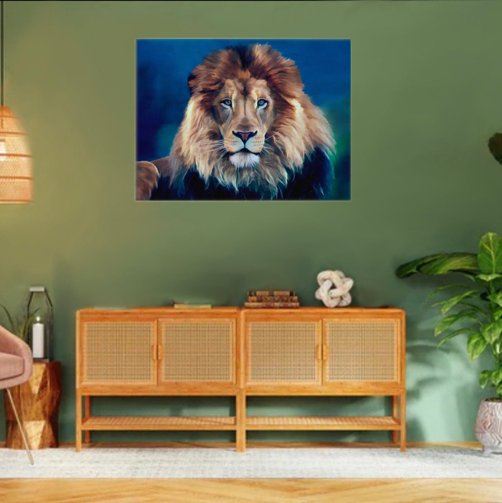 Canvas Print Available in 5 Sizes Lion Painting Original - Etsy