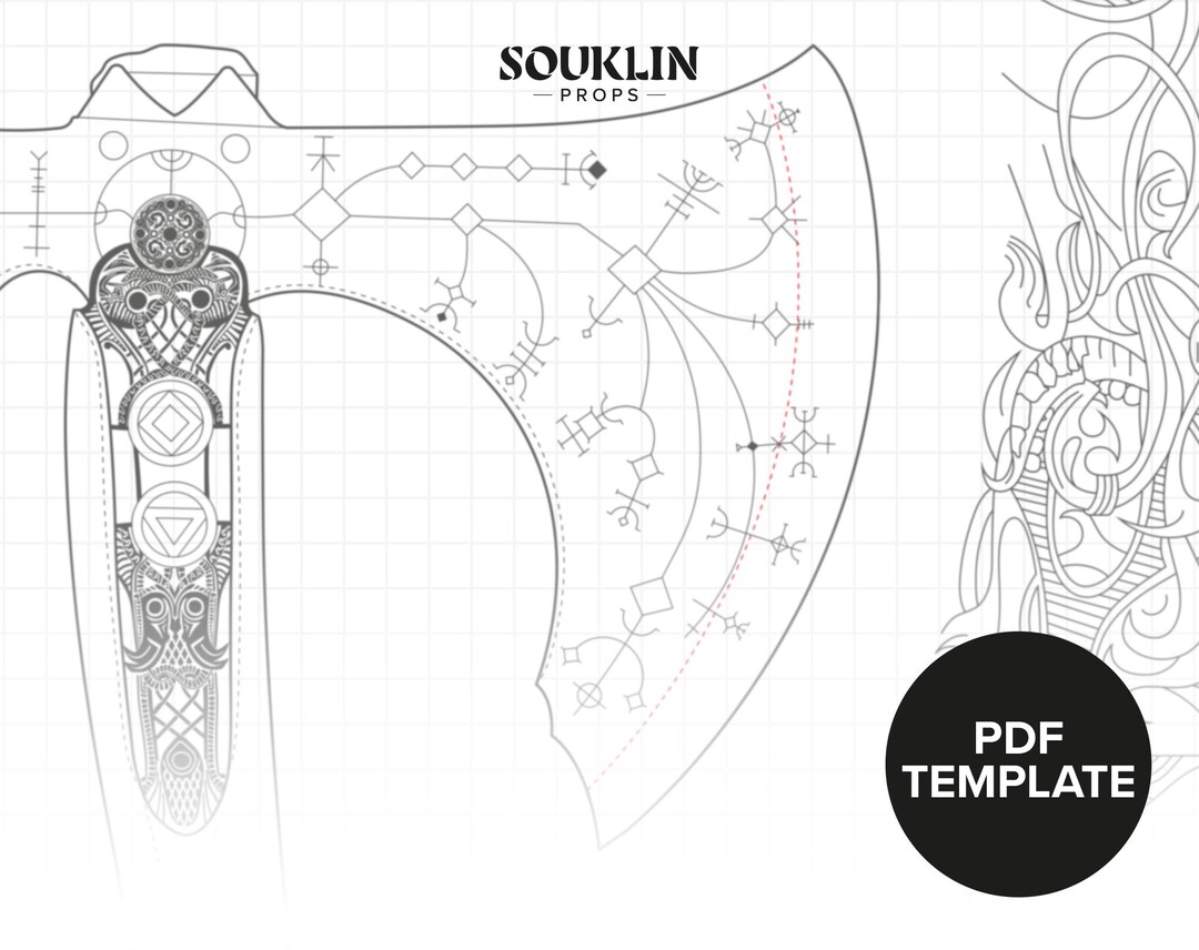 God of War Kratos' Levithan Axe PROP BLUEPRINT & PATTERN - Etsy