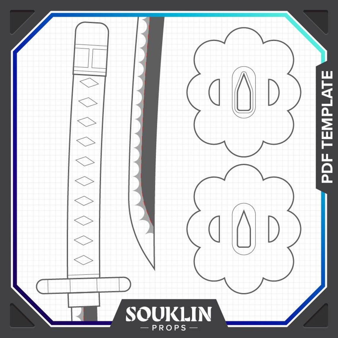 One Piece - Roronoa Zoro's Shusui - PROP BLUEPRINT & PATTERN - Etsy