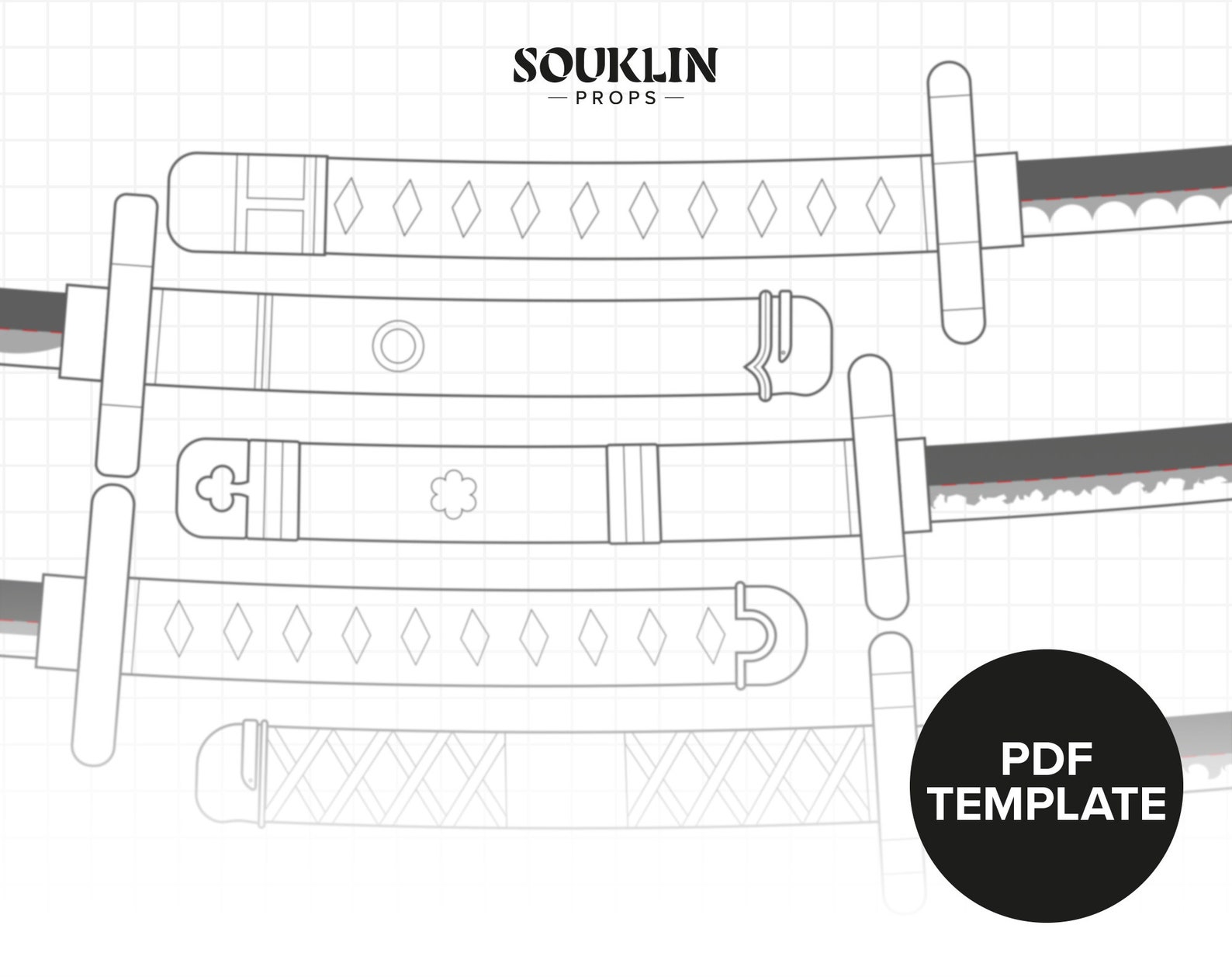 One Piece - Roronoa Zoro's Katana's Mega Pack - PROP BLUEPRINT ...