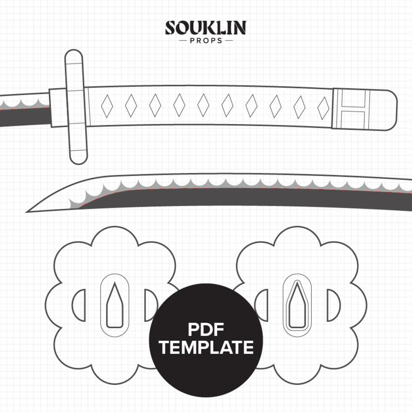 One Piece - Roronoa Zoro's Shusui - PROP BLUEPRINT & PATTERN - Etsy