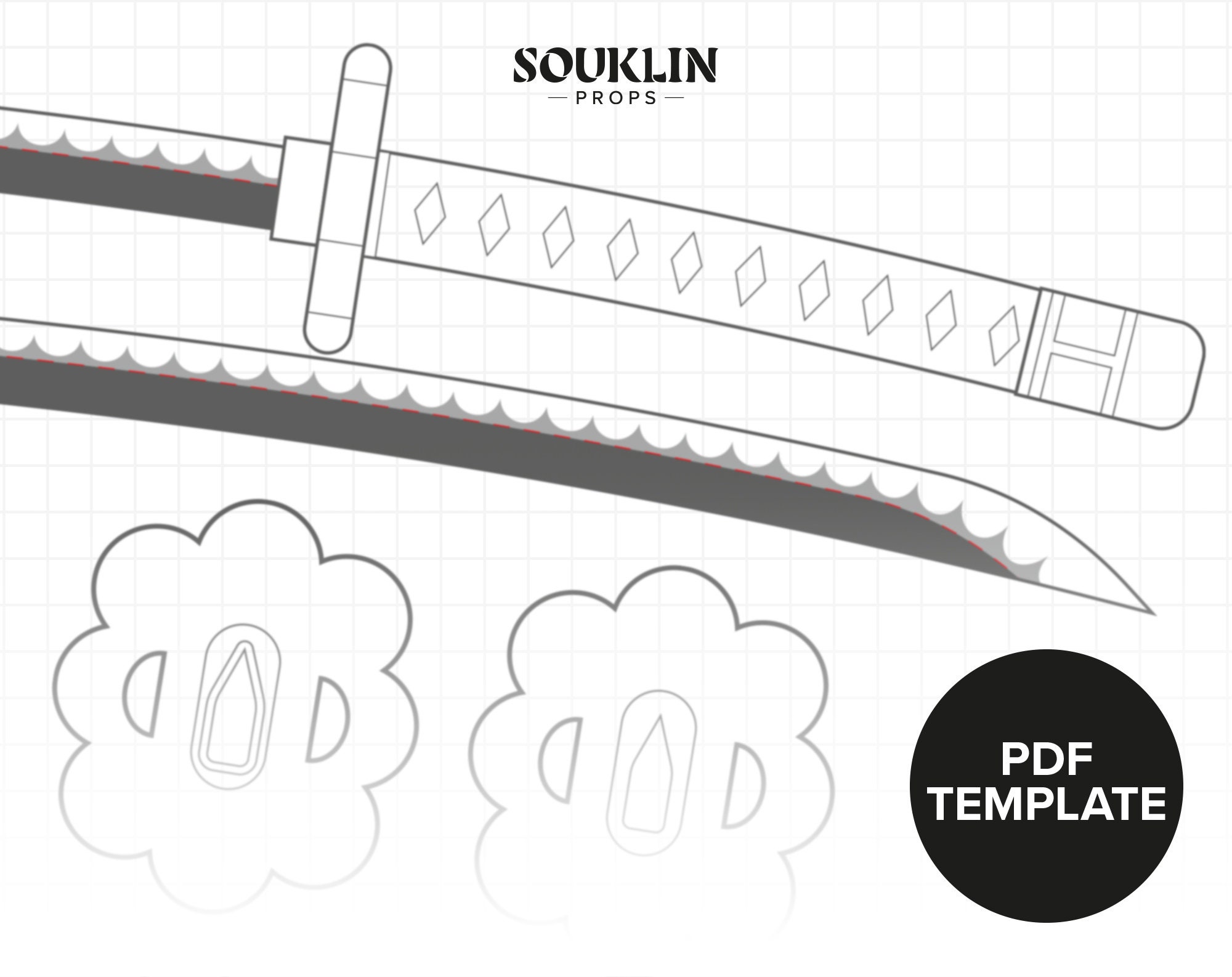 One Piece - Roronoa Zoro's Shusui - PROP BLUEPRINT & PATTERN - Etsy