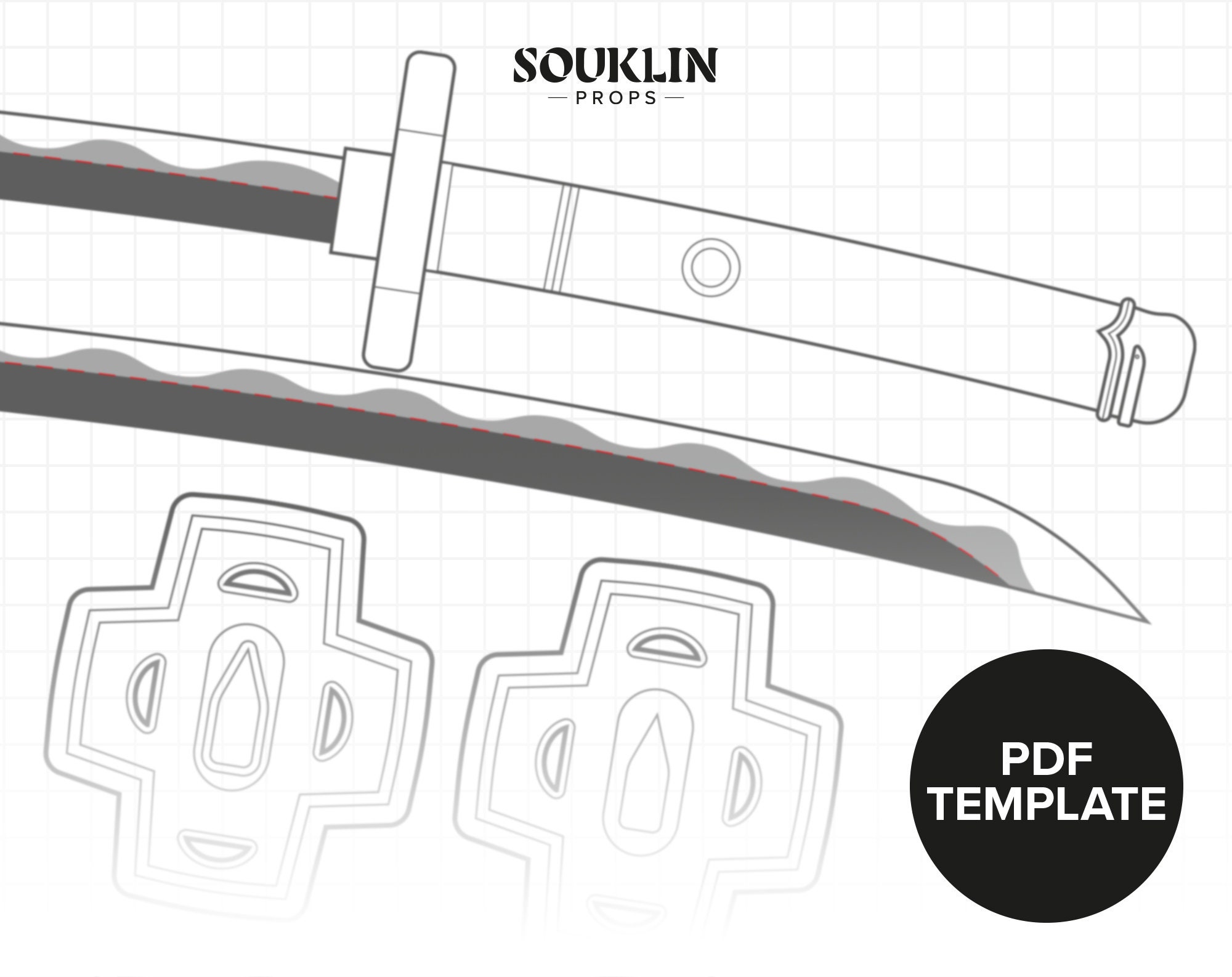 One Piece - Roronoa Zoro's Yubashiri - PROP BLUEPRINT & PATTERN - Etsy