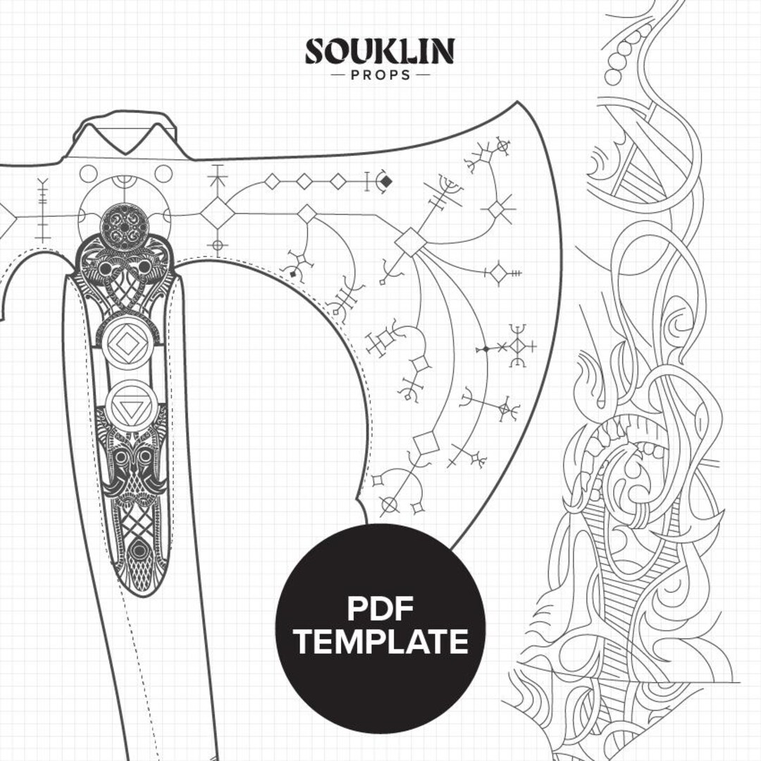 God of War - Kratos' Levithan Axe - PROP BLUEPRINT & PATTERN - Etsy