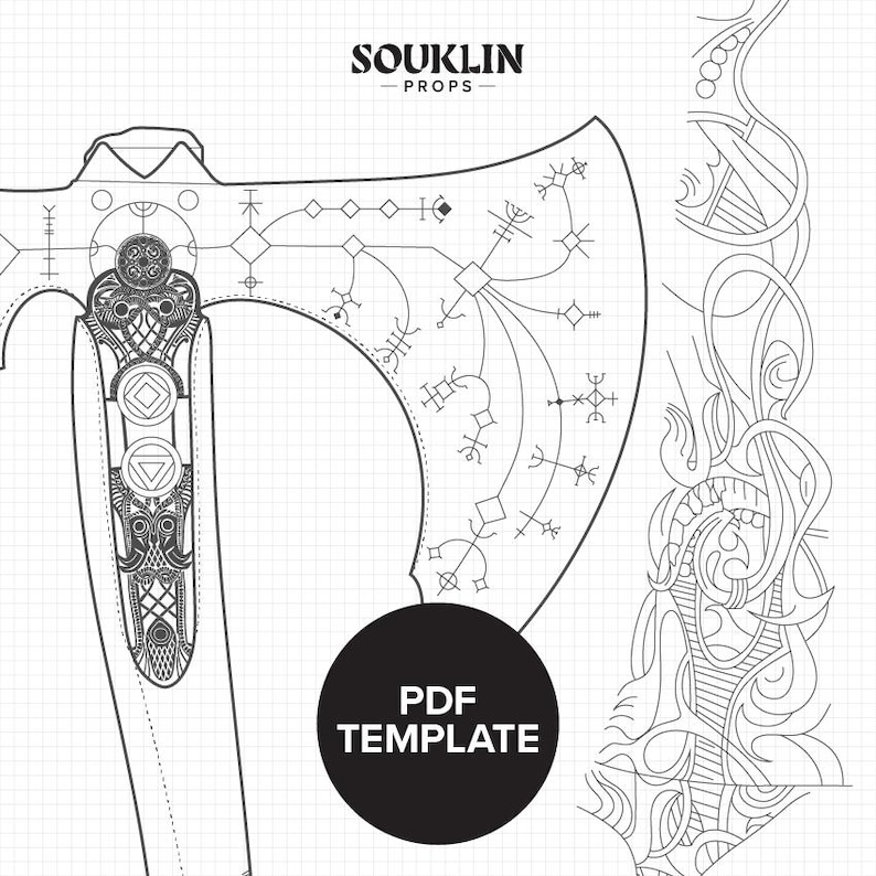 God of War - Kratos' Levithan Axe - PROP BLUEPRINT & PATTERN - Etsy