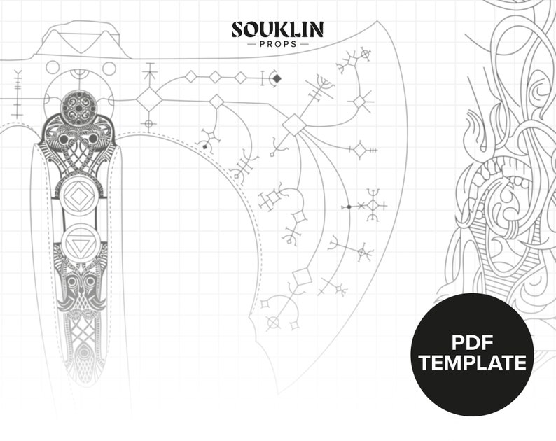 God of War Kratos' Levithan Axe PROP PATTERN / TEMPLATE - Etsy