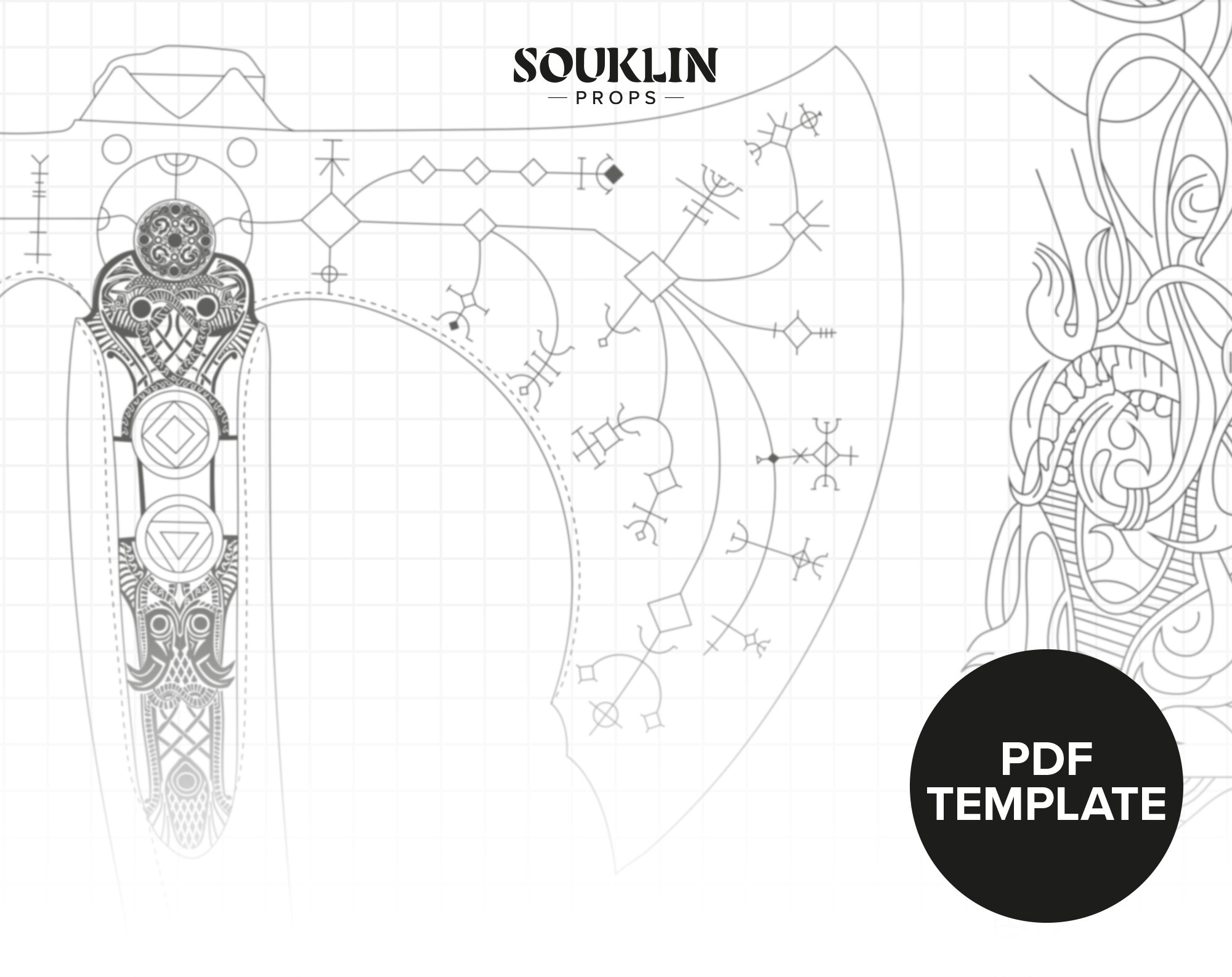 God of War Kratos' Levithan Axe PROP PATTERN / TEMPLATE - Etsy