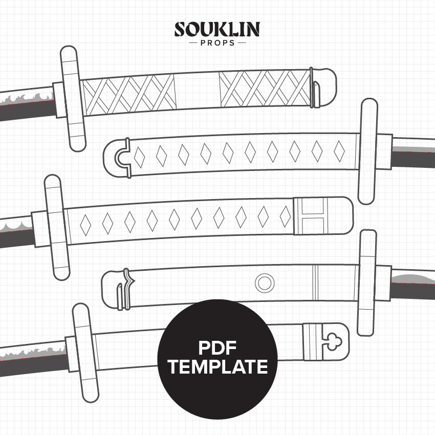 One Piece - Roronoa Zoro's Katana's Mega Pack - PROP BLUEPRINT ...