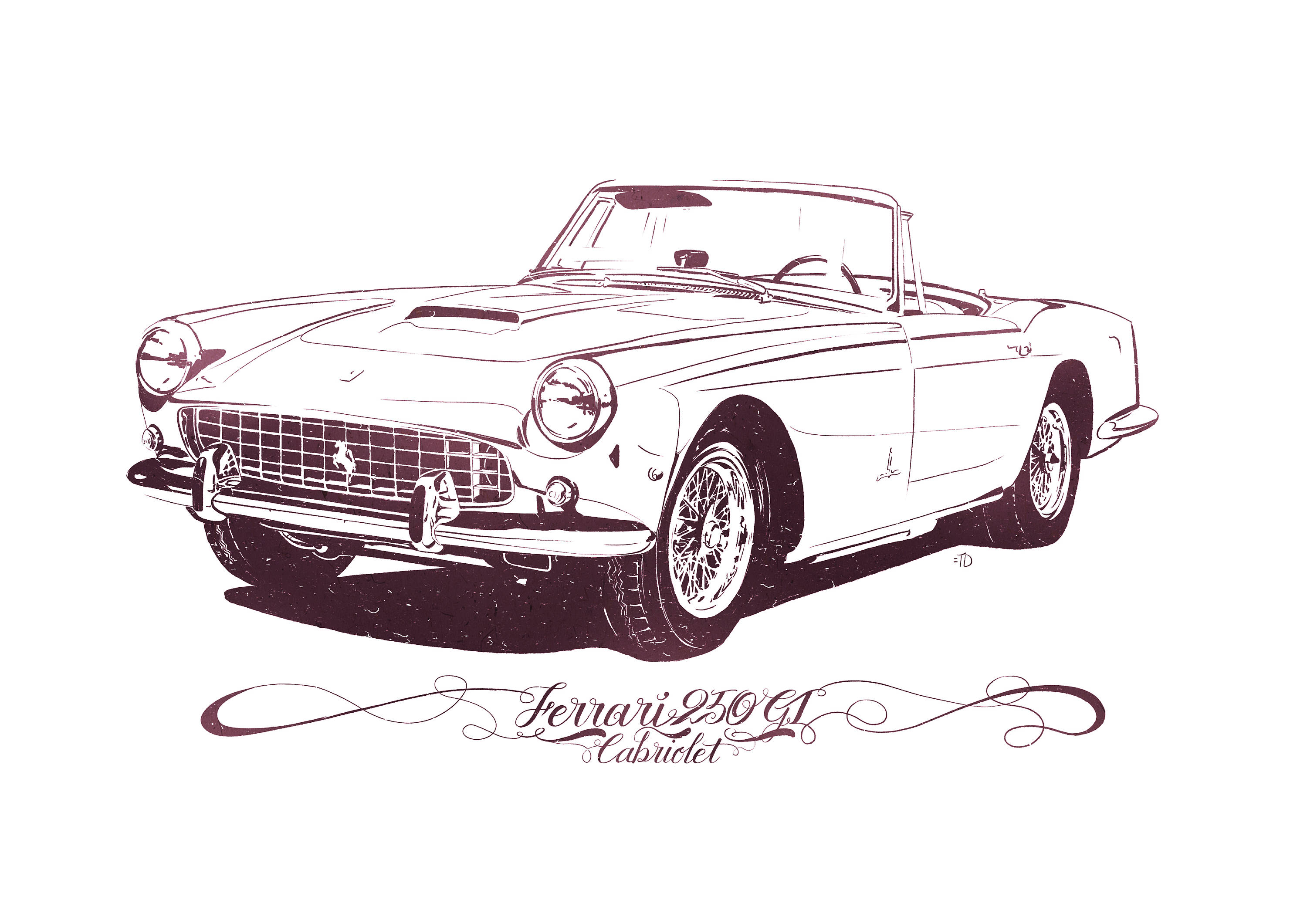 INSTANT DOWNLOAD: Classic Car Artwork Ferrari 250 GT | Etsy