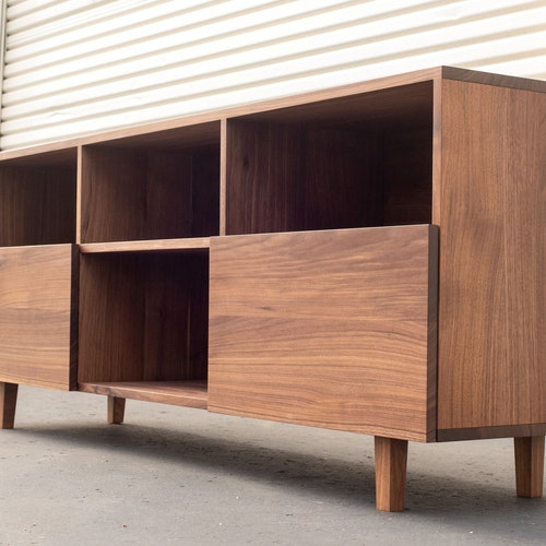 Walnut TV Stand MCM Media Console Mid Century Modern | Etsy