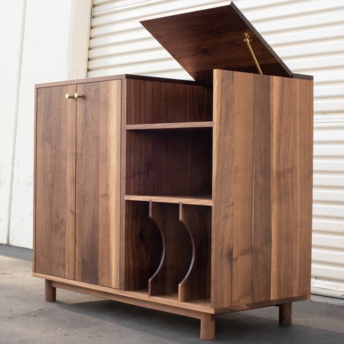 Mid-century Minimalist Record Storage Console - Etsy