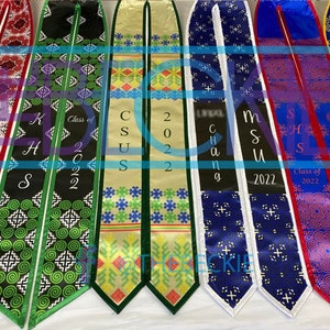 Custom Print Graduation Stole | Hmong & Iu Mien - Etsy