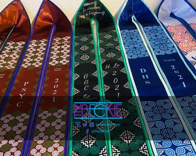 Custom Printed Graduation Stole | Hmong & Mien - Etsy