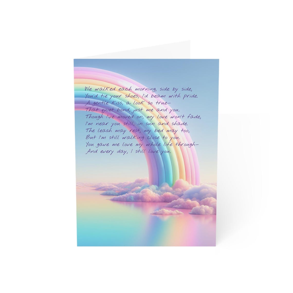 Any Breed Dog Memorial Card, Rainbow Bridge Pet Loss Card Animal ...