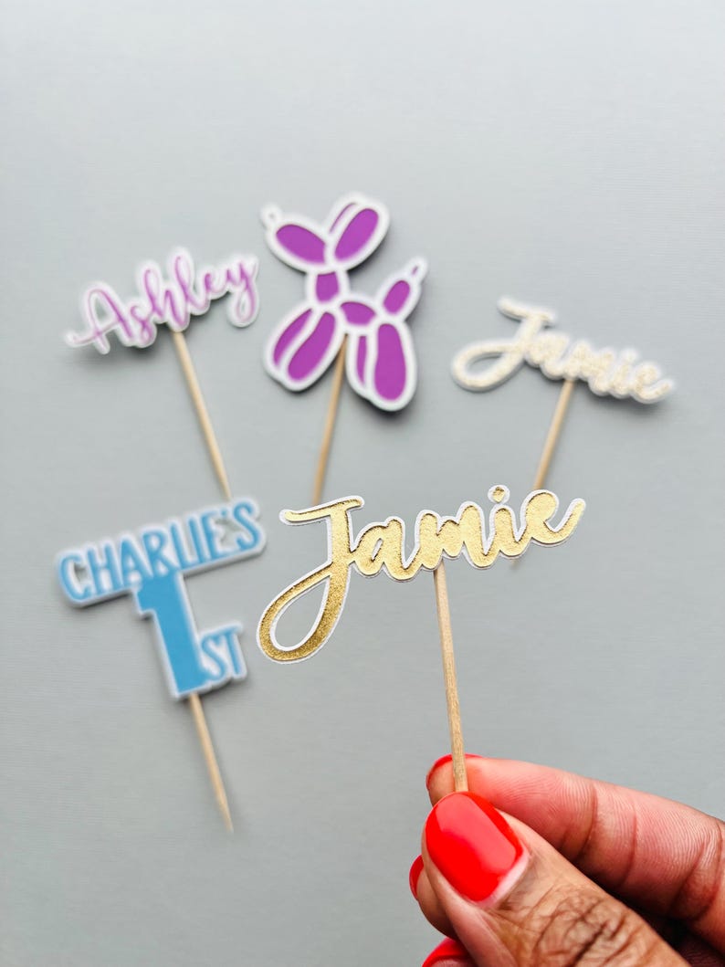 Custom/personalized Cupcake Toppers: Set of 6, Birthday Party ...
