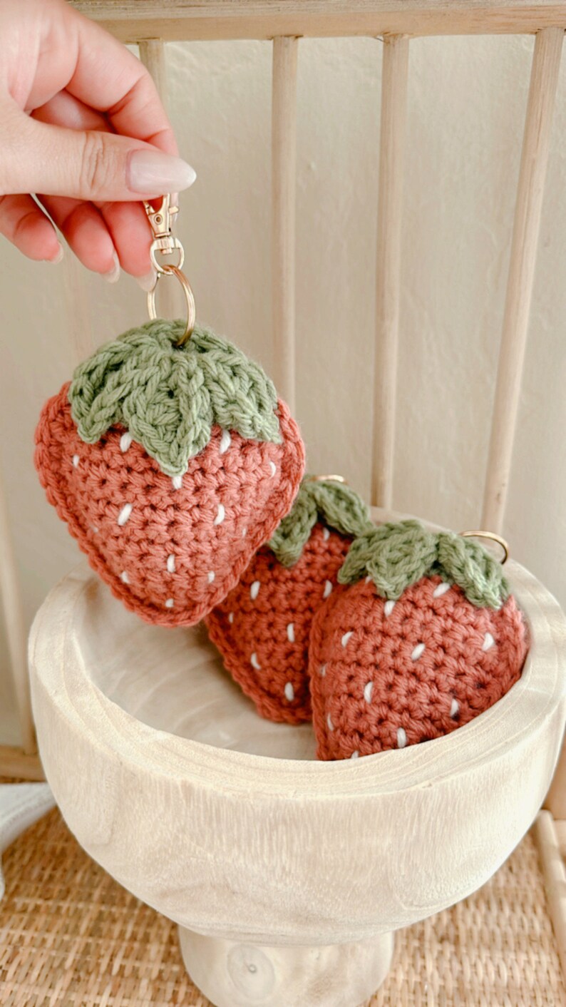 Crochet Keychain | Stella Strawberry Keychain - Etsy