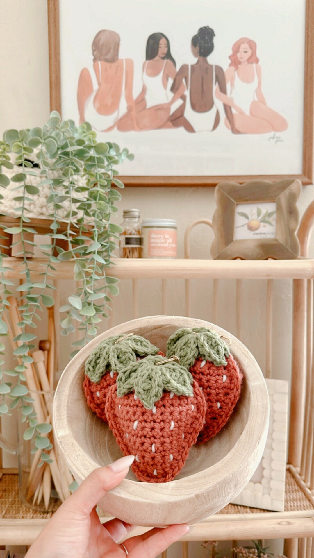 Crochet Keychain | Stella Strawberry Keychain - Etsy