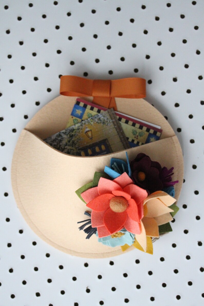 Felt Pocket Wall Art Felt Flowers Home Decor Ready to - Etsy