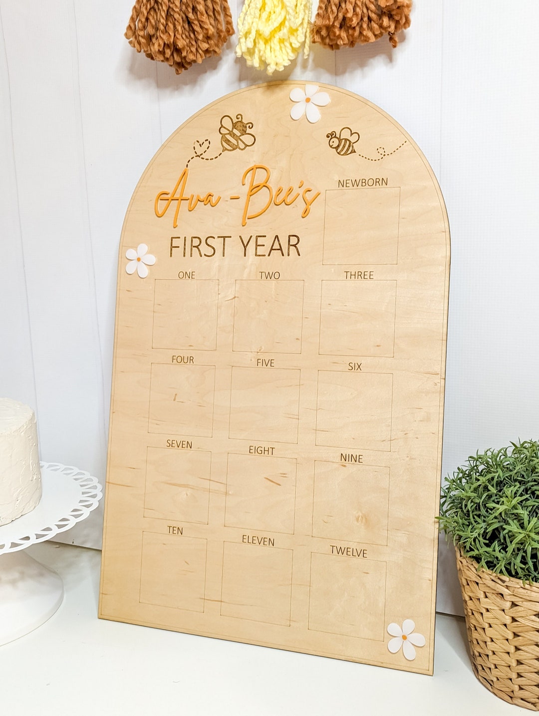 Bee Birthday Decorations, First Birthday Board, 1st Birthday Board, One ...