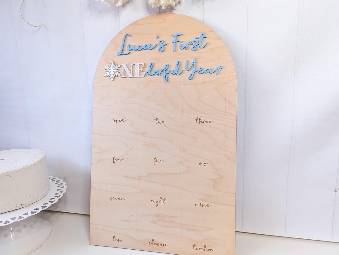 Winter Onederland Photo Board: Baby's First Birthday Keepsake - Etsy