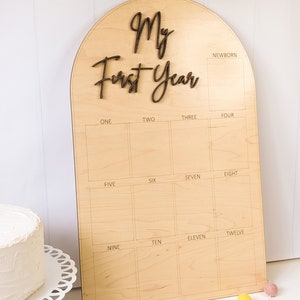 One Year of Photo Board, Wood Photo Board, Milestone Board, 1st ...