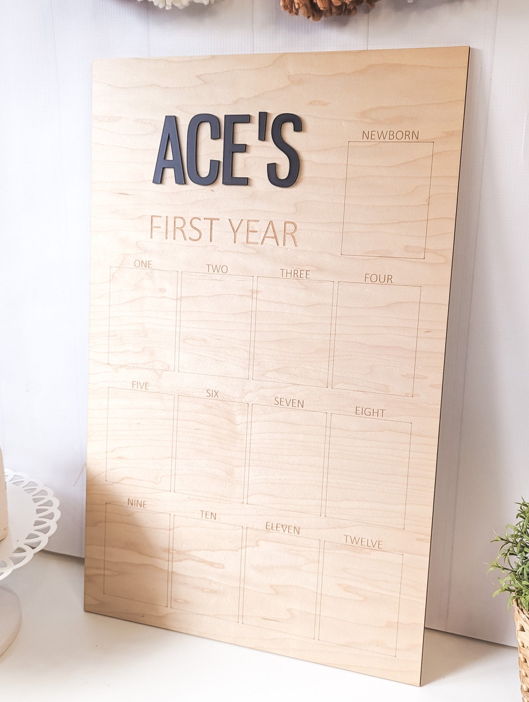 My First Year Board, Wood Photo Board, 1st Birthday Board, Milestone ...