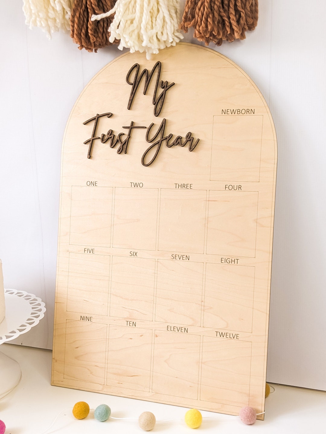 First Birthday Photo Board, My First Year Board, 1st Birthday Board ...