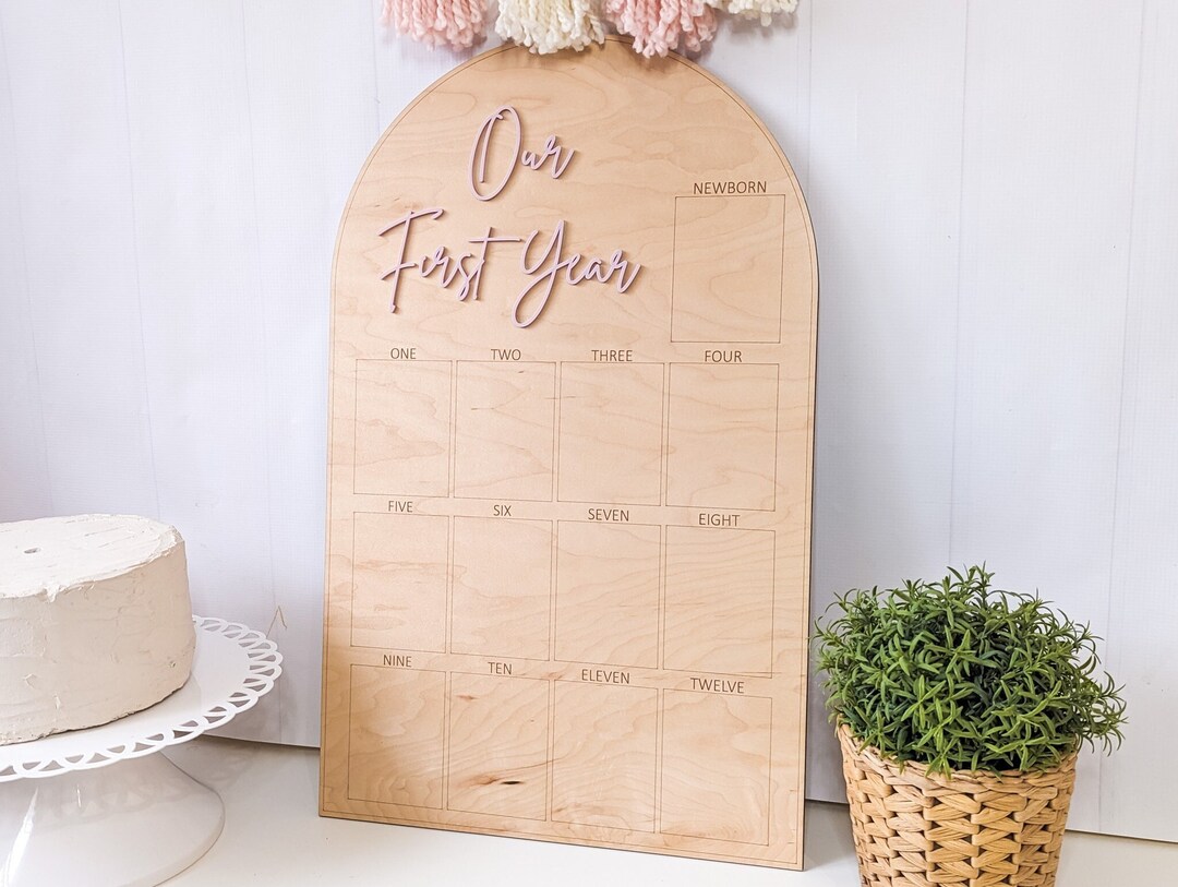 Birthday Board, Baby Milestone, Photo Board, First Birthday, Twins 1st ...