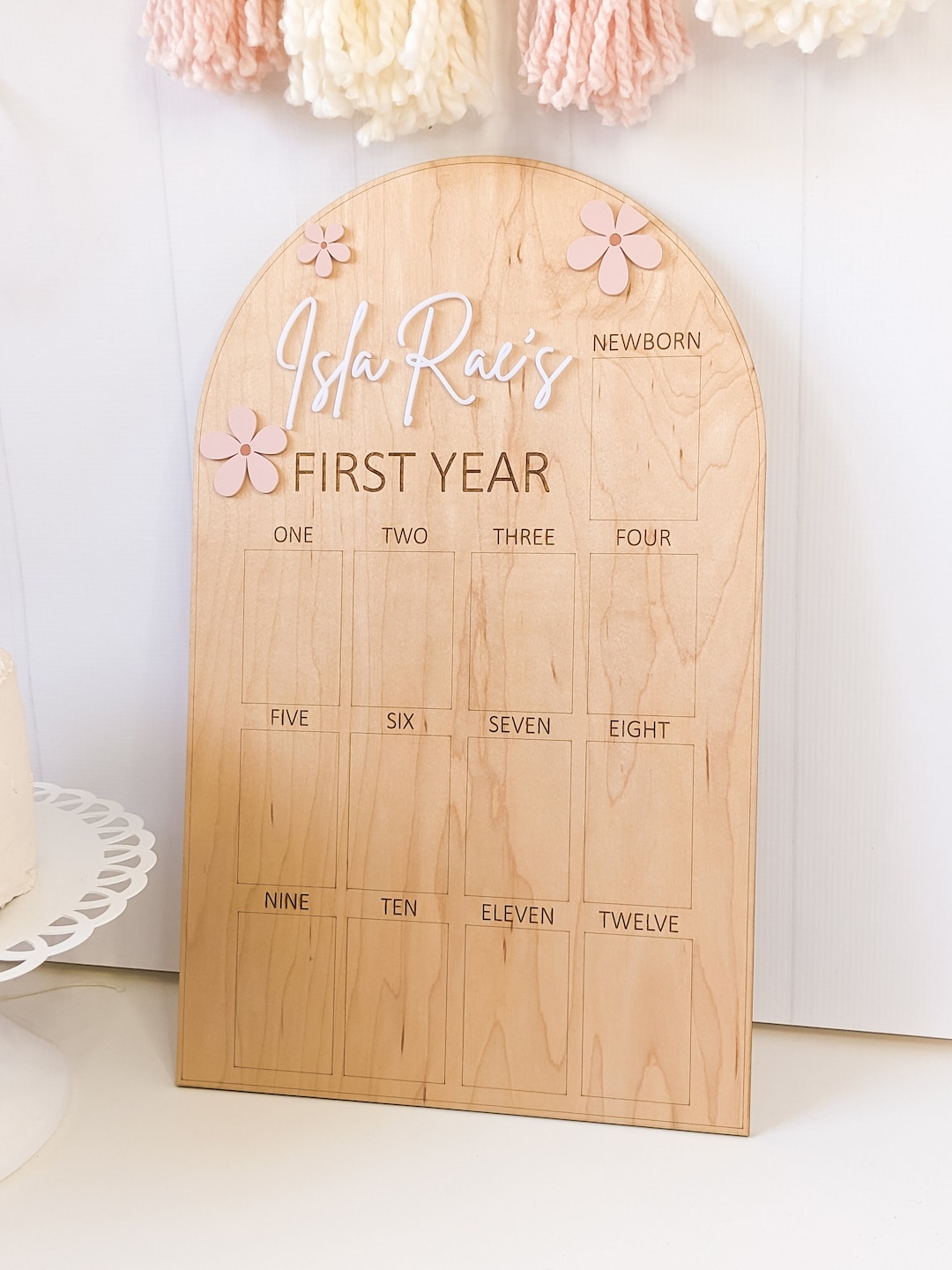 Groovy One Birthday 1 Year Photo Board, Personalized Daisy Party ...