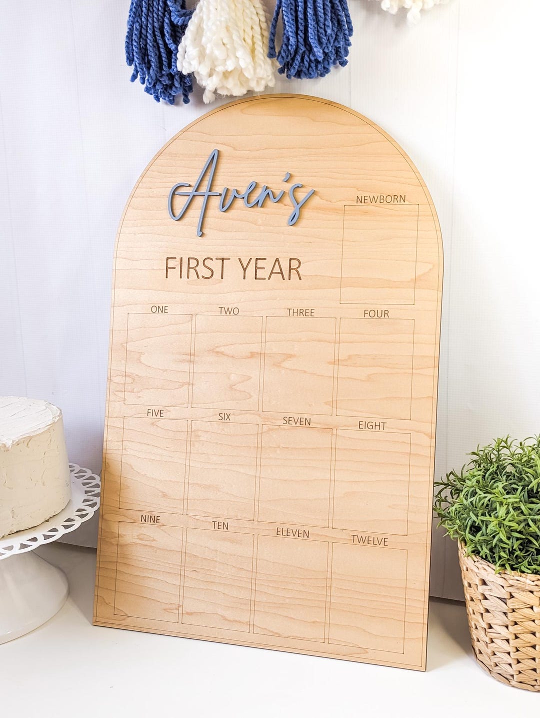 First Birthday Photo Board, My First Year Board, Gifts for One Year Old ...