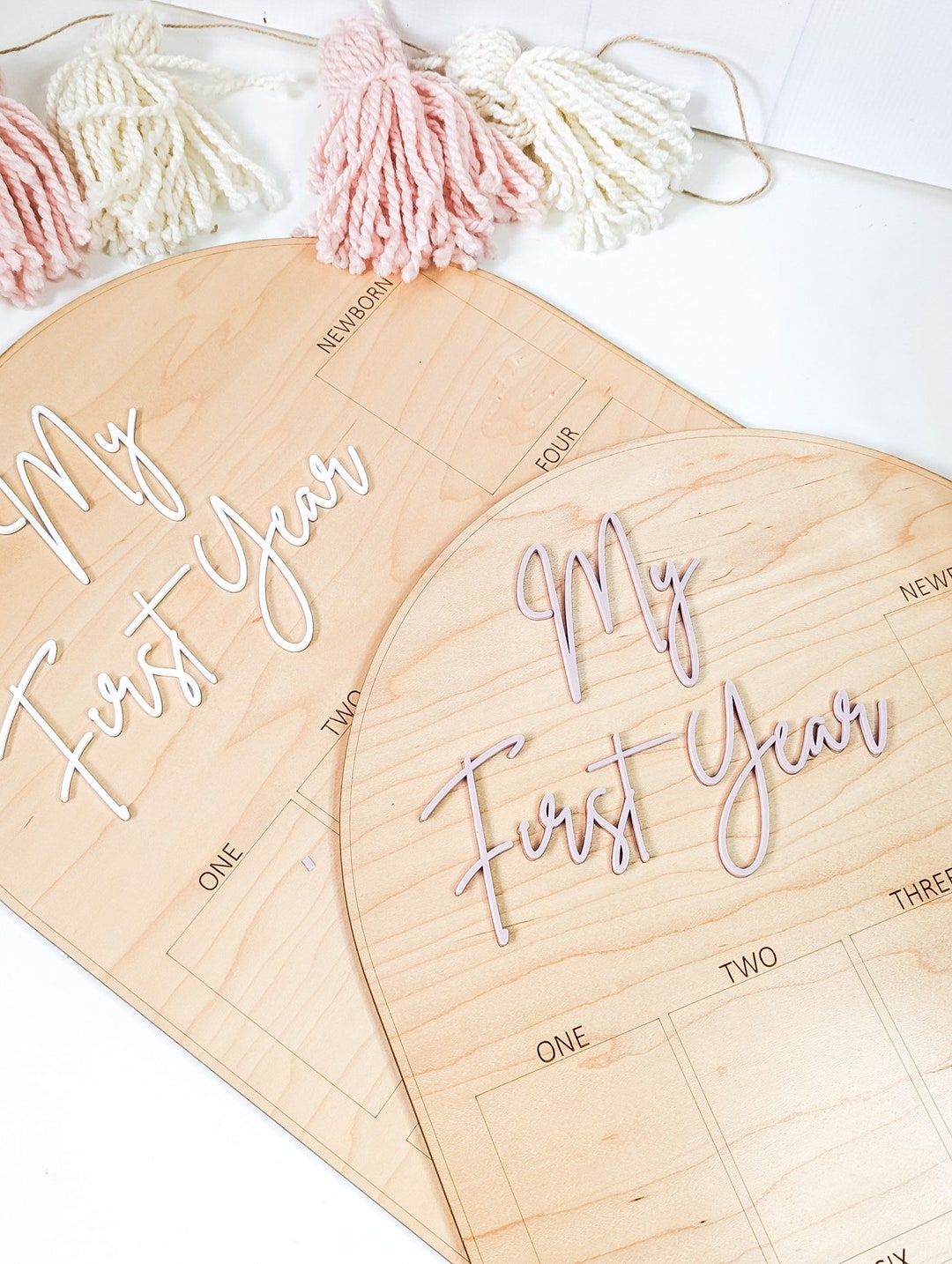 My First Year Board, One Year Of, Wood Photo Board, 1st Birthday Board ...