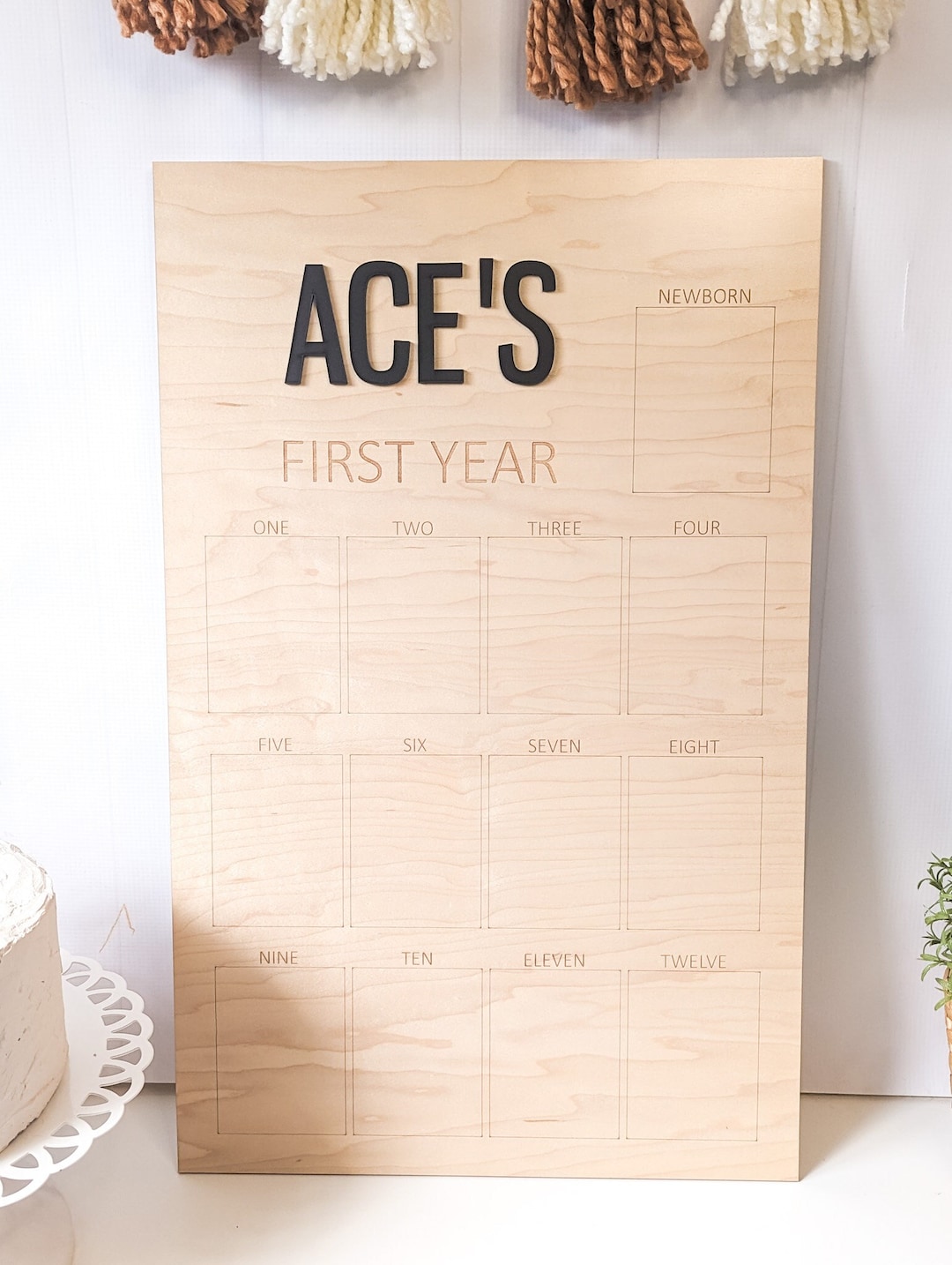 My First Year Board, Wood Photo Board, 1st Birthday Board, Milestone ...
