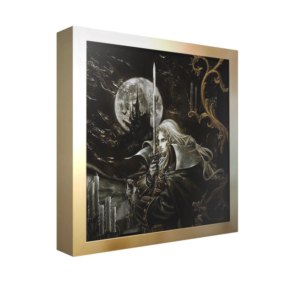 Castlevania: Symphony of the Night (cover Art) Golden Frame- 3D Shadow ...