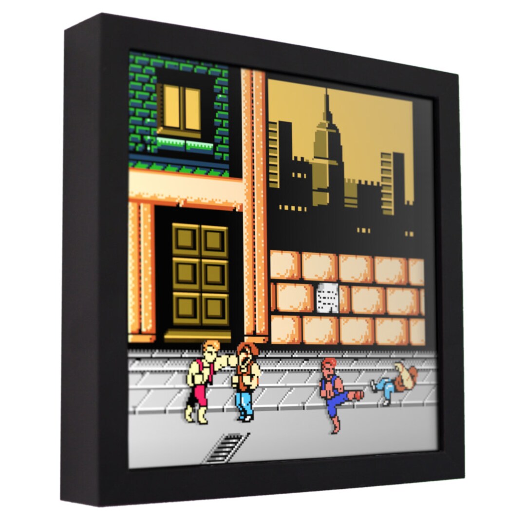 Double Dragon - 3D Shadow Box for Gamers | Handmade Wall Art | Unique ...