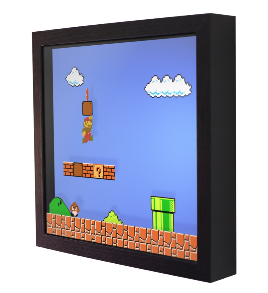 Super Mario Bros. 3D Shadow Box 9 X 9 | Etsy