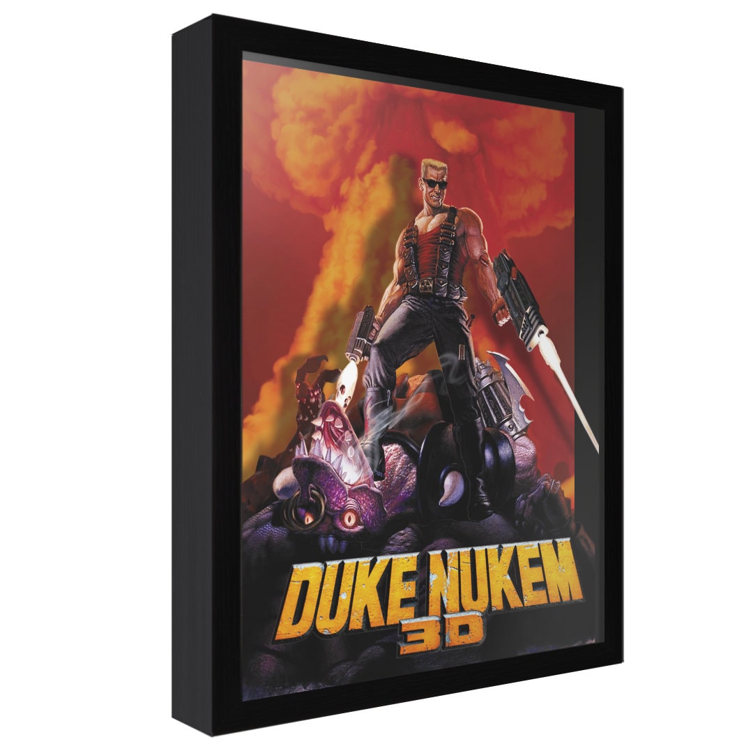 Duke Nukem (cover Art) - 3D Shadow Box for Gamers | Handmade Wall Art ...