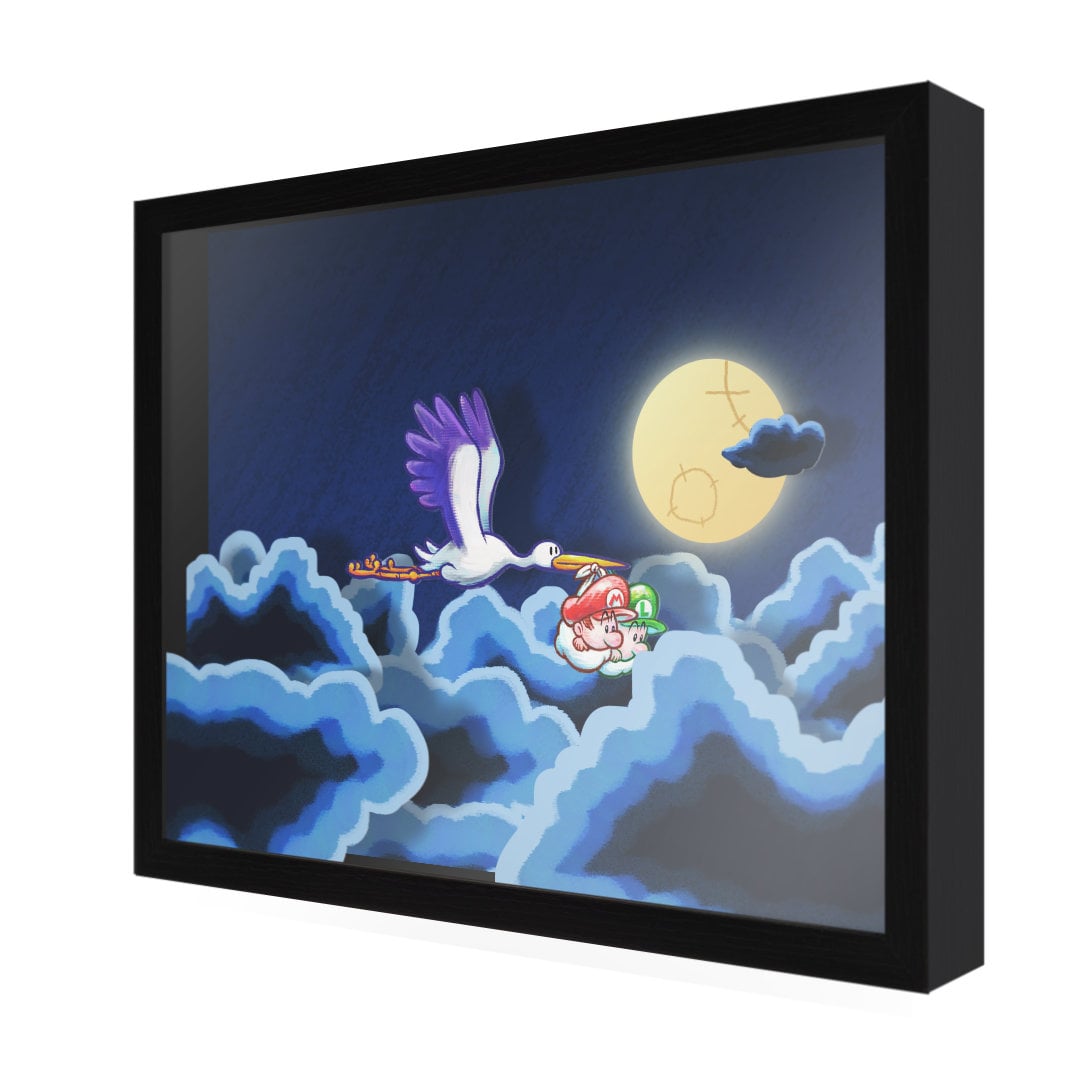 Yoshi's Island stork 3D Shadow Box for Gamers - Etsy