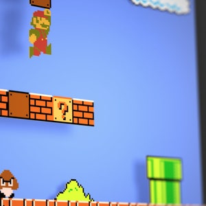 Super Mario Bros. - 3D Shadow Box for Gamers | Handmade Wall Art ...